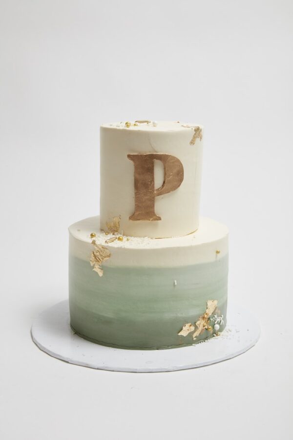 Sage Ombre Monogram Cake in New York - Everything Lulu